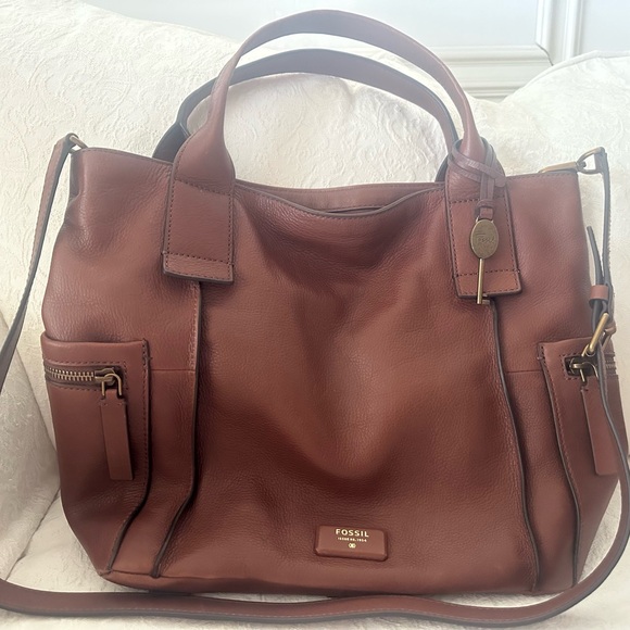 Fossil | Bags | Fossil Tan Leather Tote Bag | Poshmark